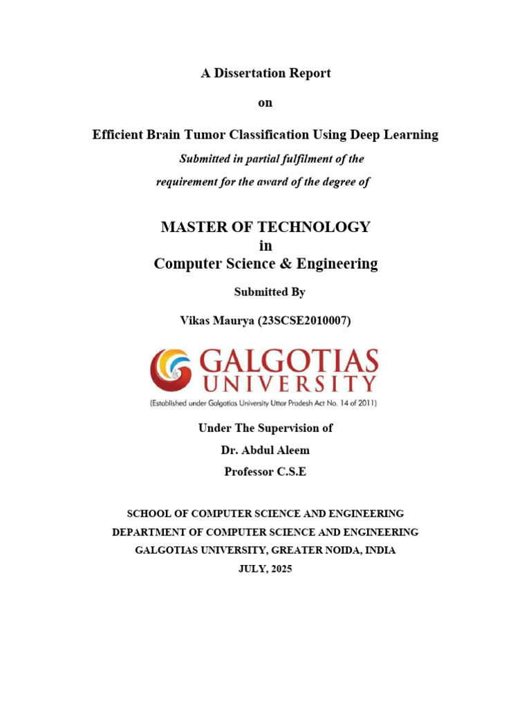 Efficient Brain Tumor Classification Using Deep Learning | PDF ...