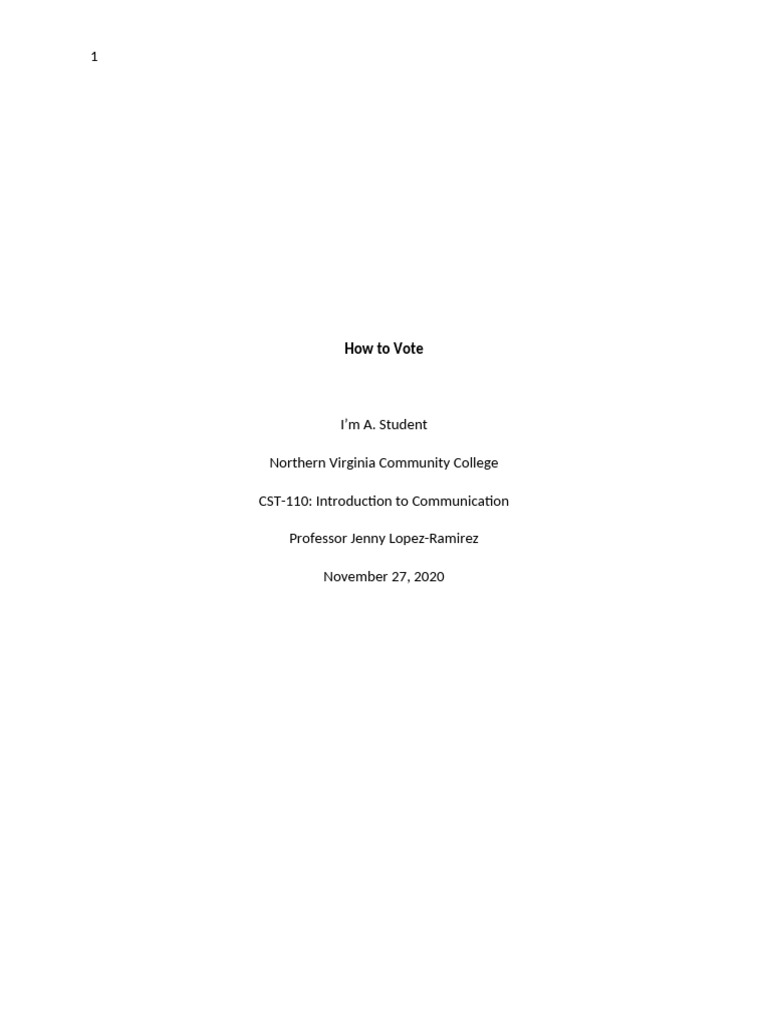 How To Vote - Student Sample Outline (Full-Sentence) - 1-1 | PDF ...