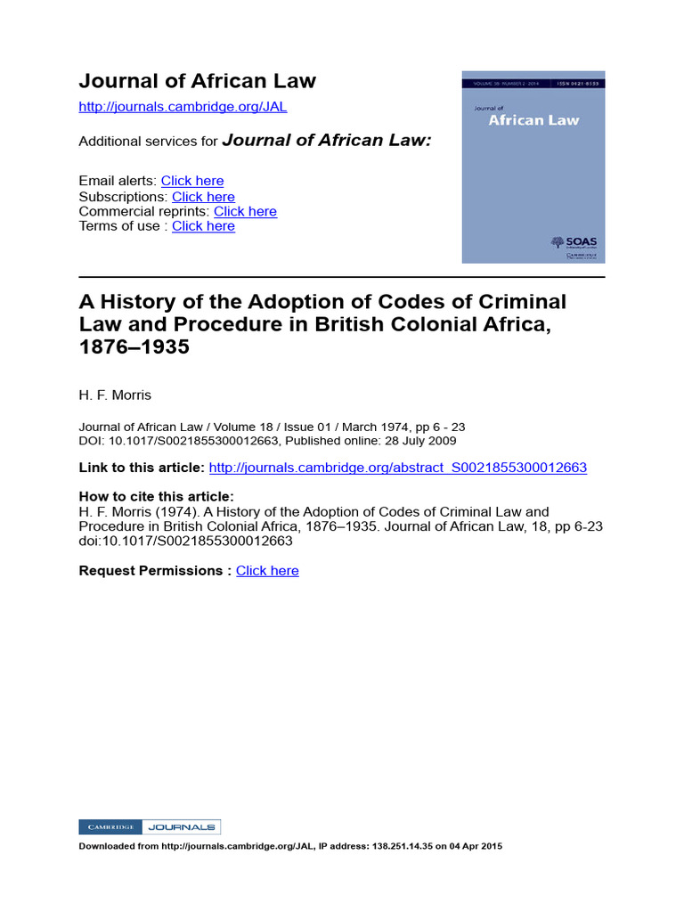 A History of The Adoption of Codes of Criminal Law and Procedure | PDF ...