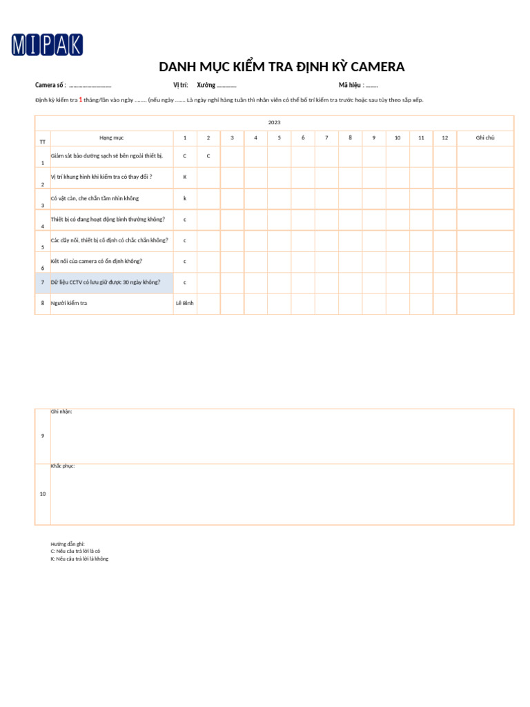 9.8 Checklist Camera | PDF
