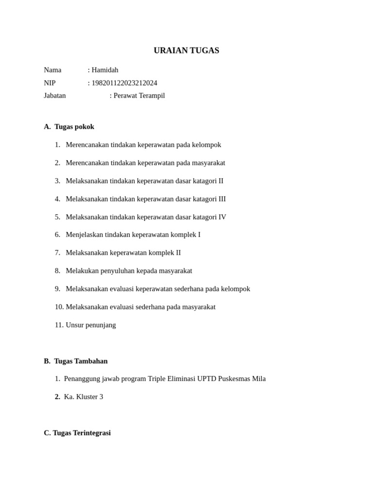 Uraian Tugas Hamidah | PDF