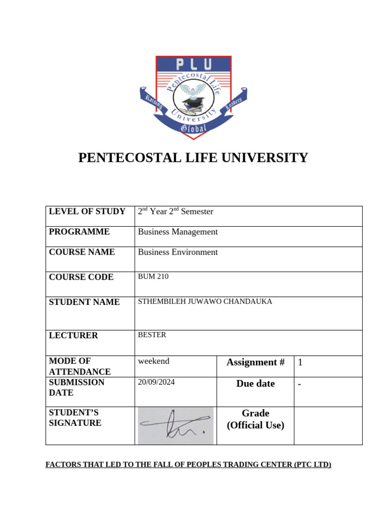 Business Environment Fall of PTC | PDF | Inflation | Money