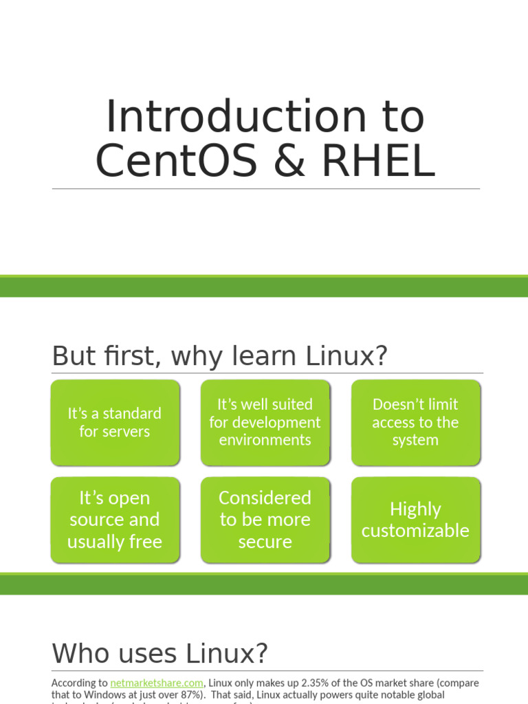 Introduction To CentOS | PDF | Linux | Computer Architecture