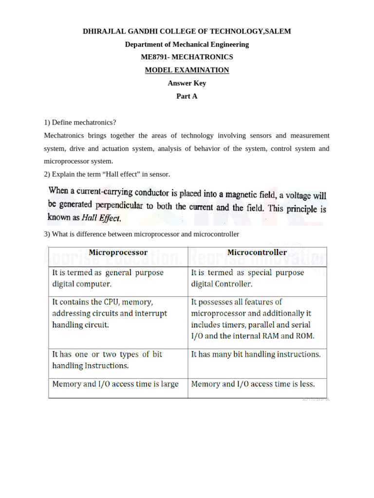 MCT Model Exam Key 1 | PDF