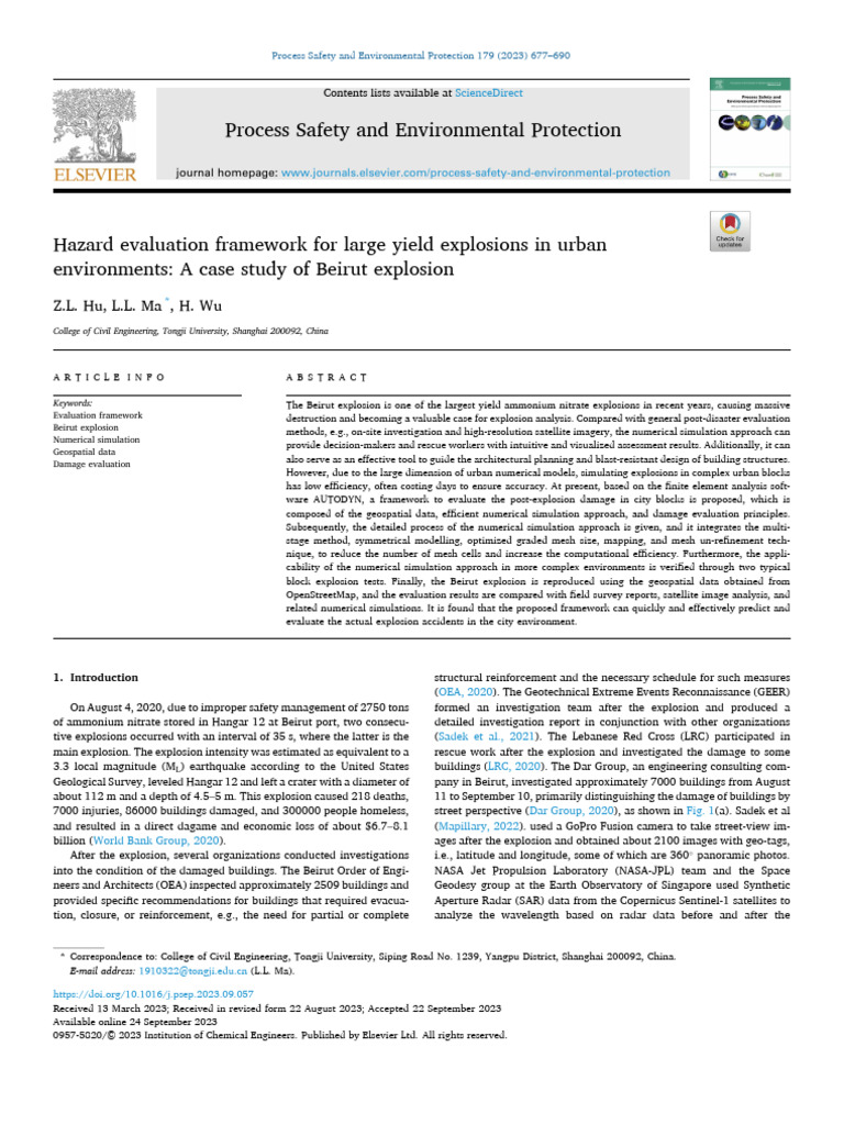 Beirut Explosion Damage Evaluation Framework | PDF | Simulation ...
