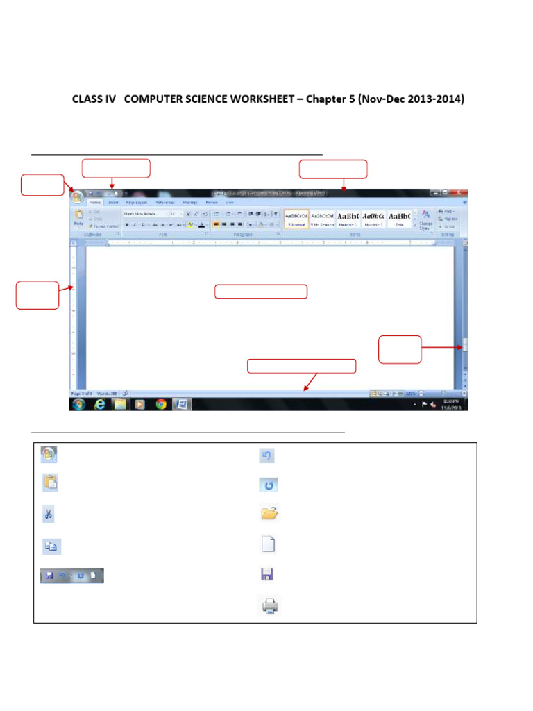 CBSE Class 4 Computers Worksheets (6) - Editing Text in Ms Word | PDF ...