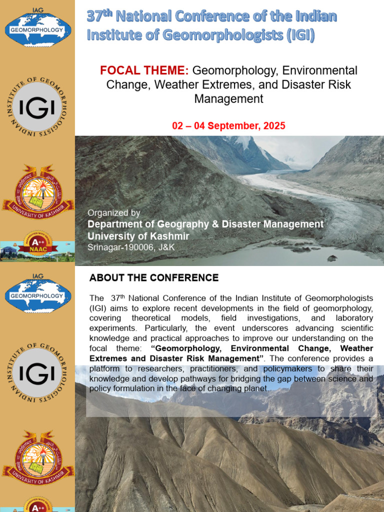 37th IGI Conference 2025 KU | PDF | Geomorphology | Disaster Risk Reduction