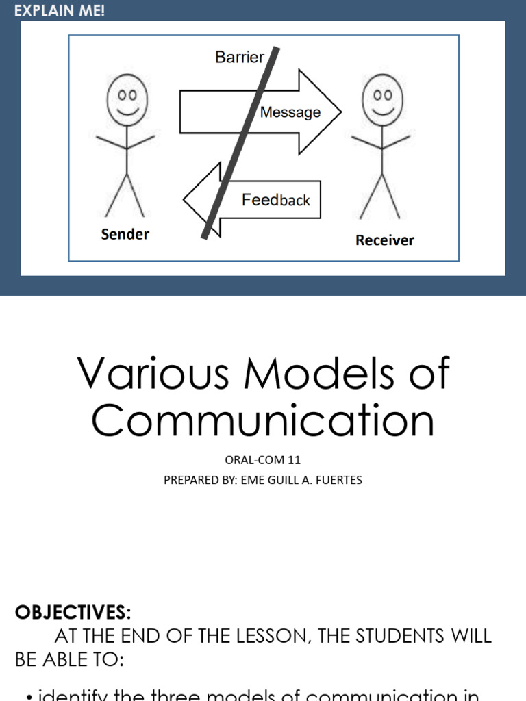 3 Lesson Various Models of Communication | PDF | Communication | Cognition