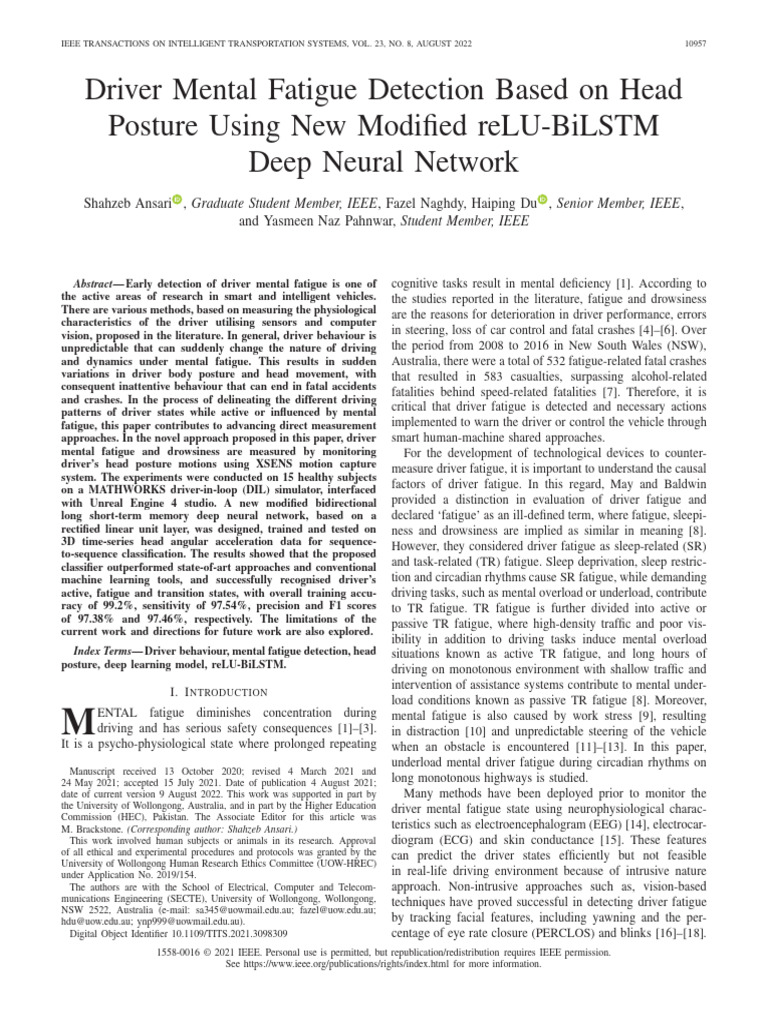 Driver Mental Fatigue Detection Based On Head Posture Using New ...