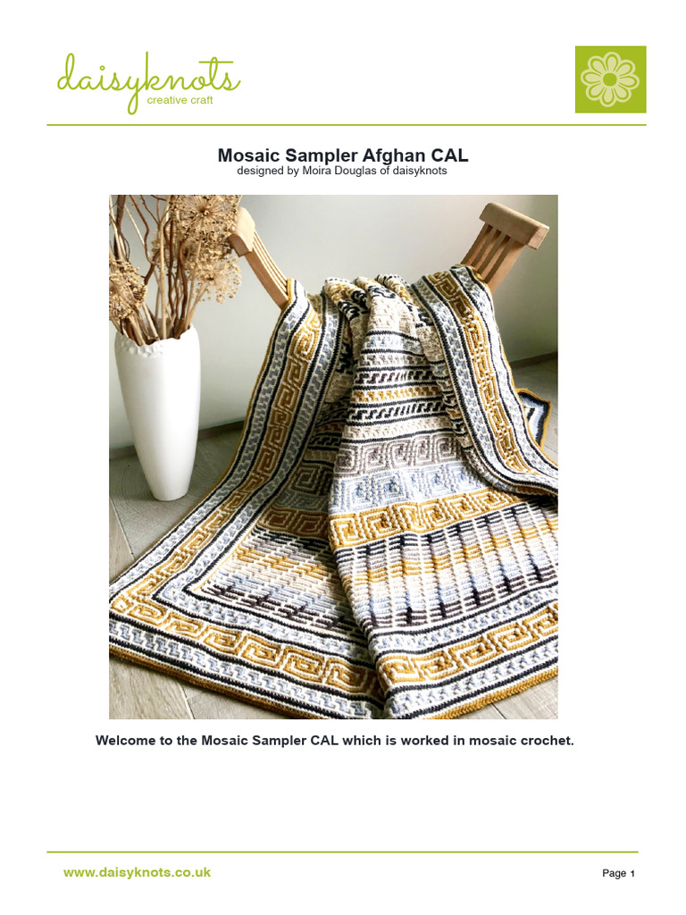 Mosaic Sampler Afghan CAL Guide | PDF | Crochet | Yarn