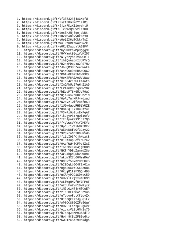 Discord Nitro Codes Collection | PDF
