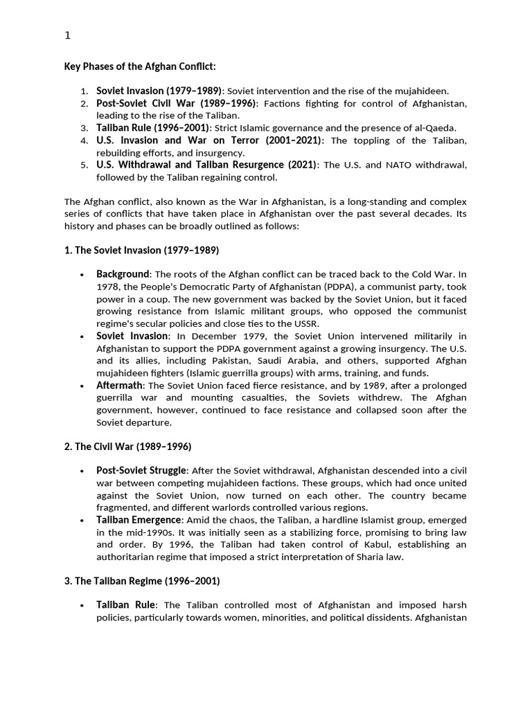 Phases of the Afghan Conflict Explained | PDF | People's Democratic ...