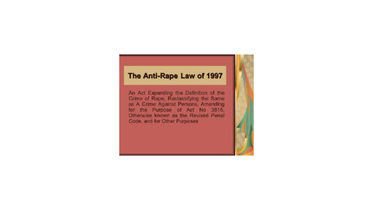 Anti Rape Law | PDF