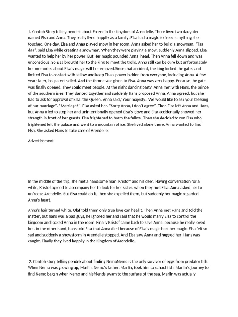 Contoh Story Telling Pendek | PDF