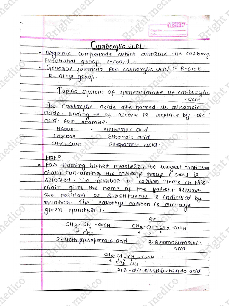 Unit - 5 Poc 2nd Semester - Bright Medico | PDF | Organic Acids | Molecules