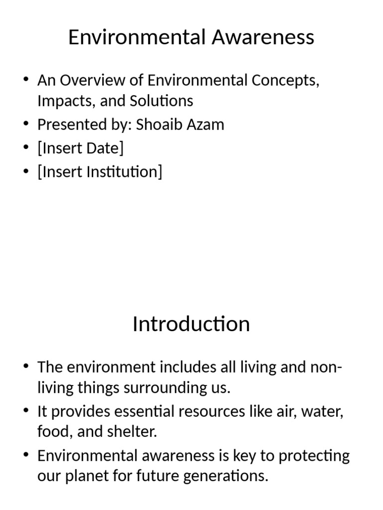 Understanding Environmental Awareness | PDF
