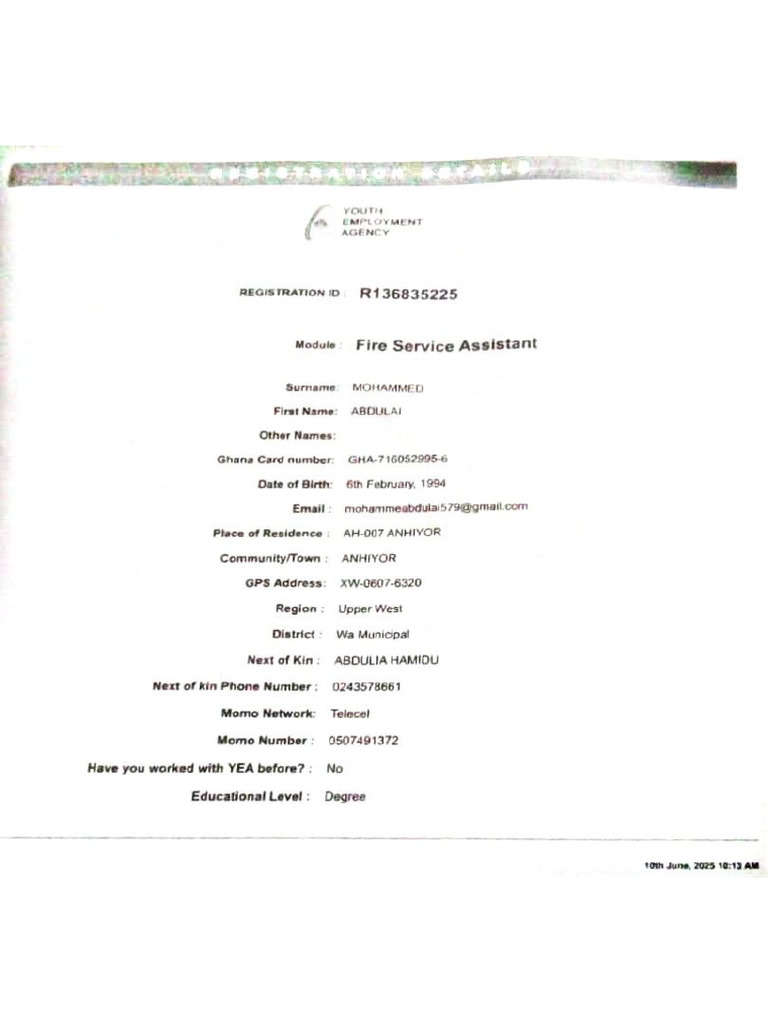 Registration Receipt | PDF