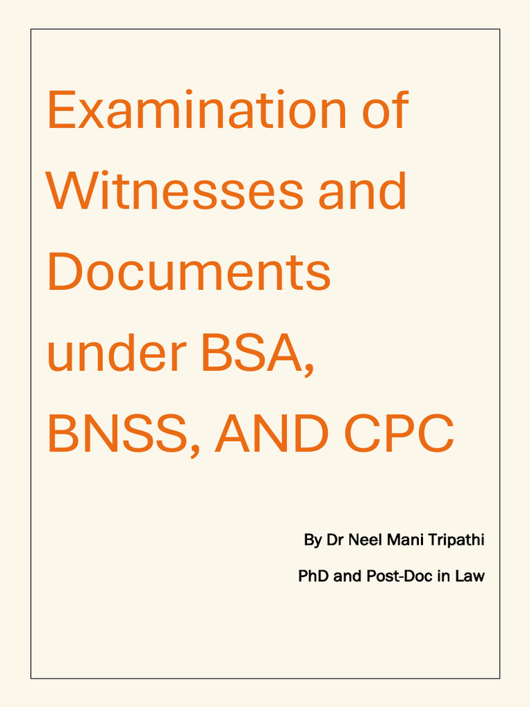 Examination of Witnesses | PDF | Witness | Testimony
