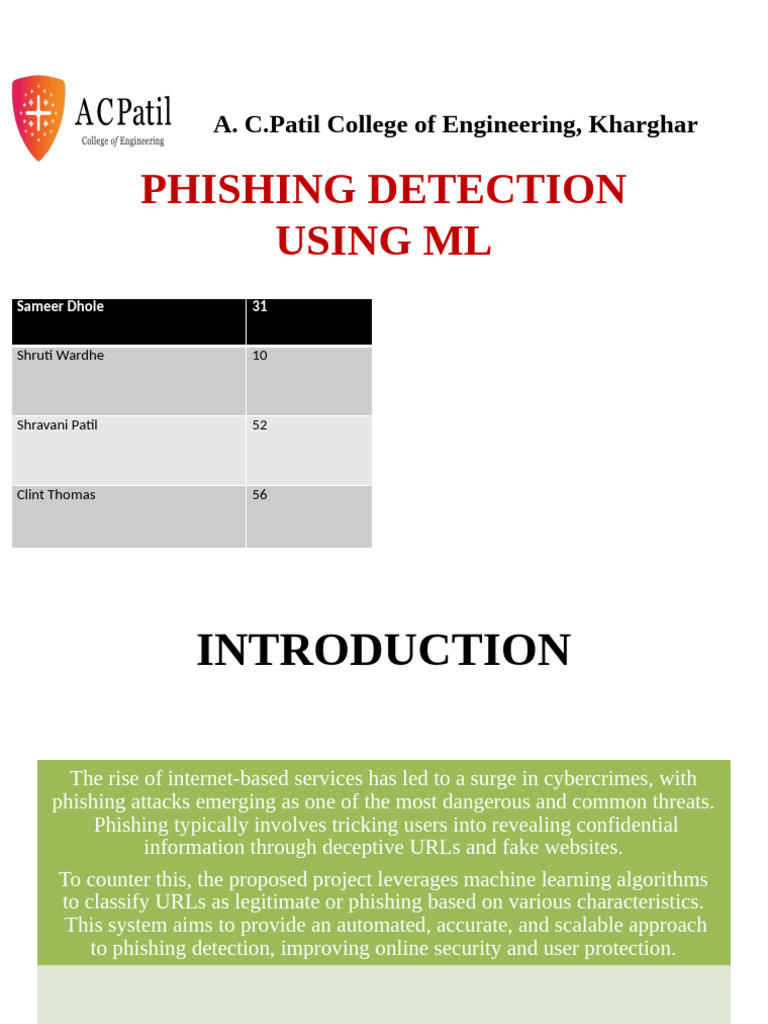 Phishing Detection Using ML | PDF | Machine Learning | Phishing
