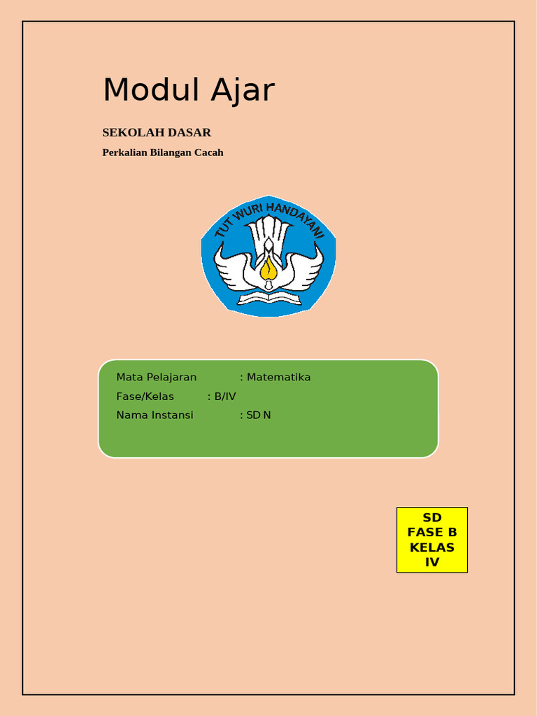 Modul Ajar Perkalian Bilangan Cacah SD | PDF