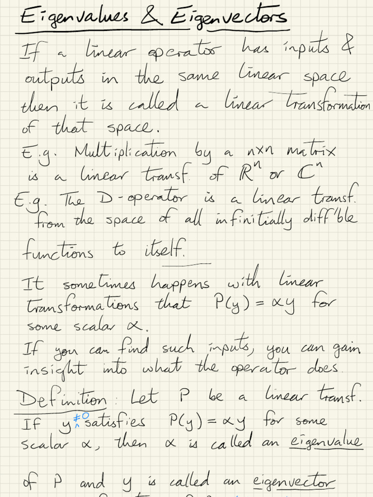 Alg Ch3.5 Eigenvalues and Eigenvectors | PDF | Eigenvalues And Eigenvectors | Mathematical Concepts