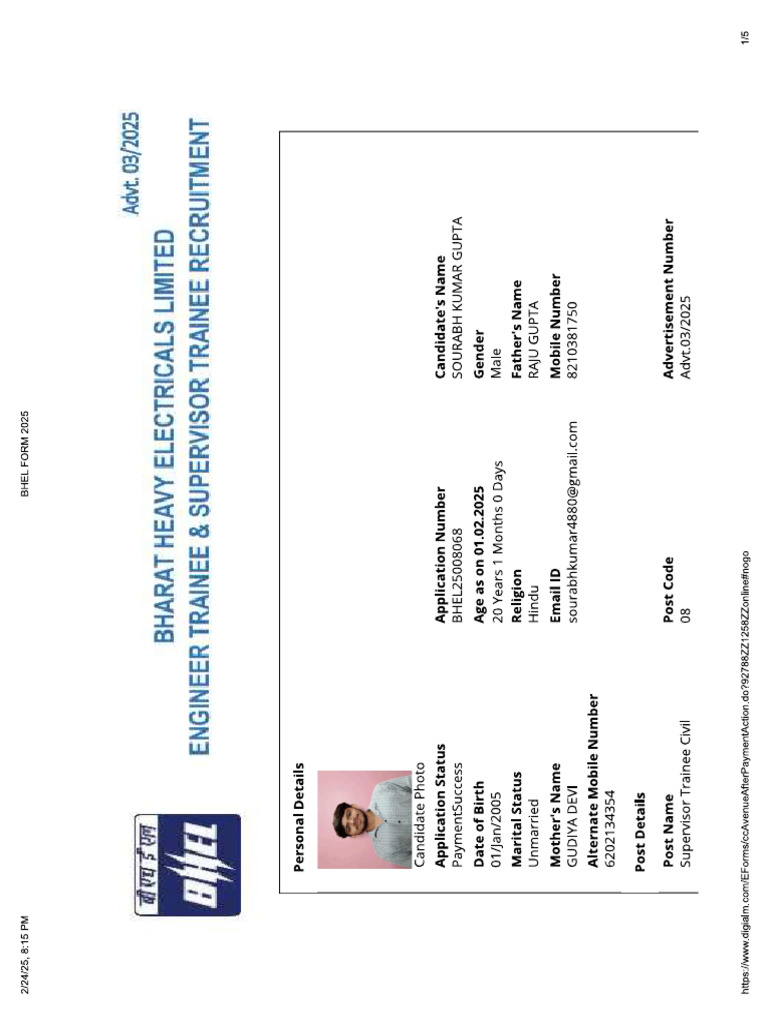 Bhel Application | PDF