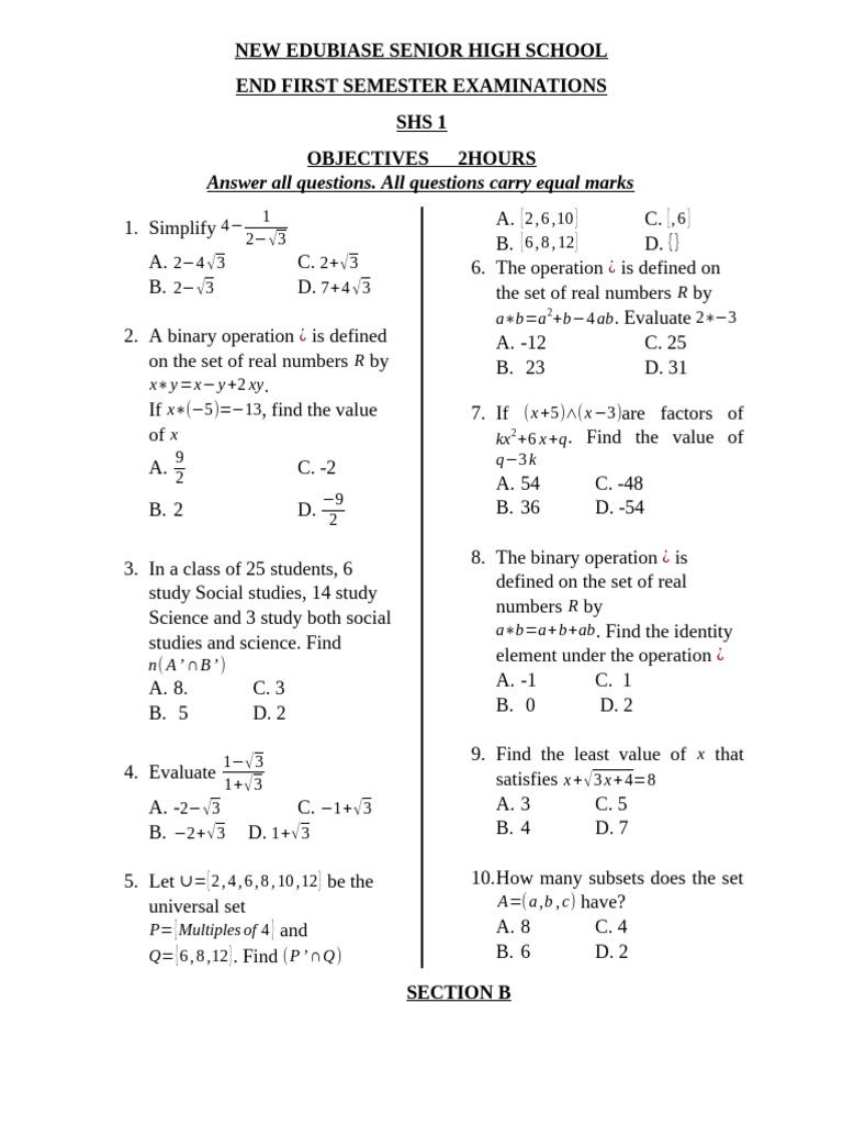 Form 1 e Maths | PDF | Square Root | Mathematics