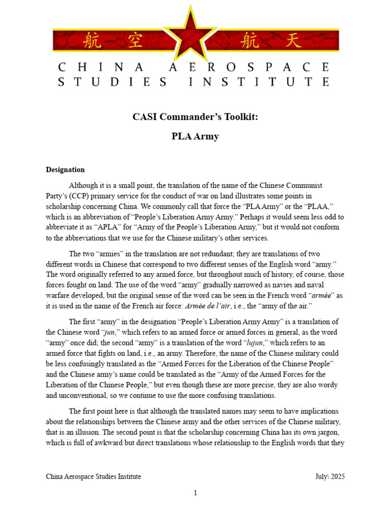 PLA Army Overview and History | PDF | Kuomintang | People's Liberation Army