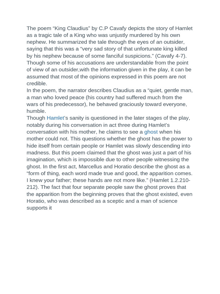 King Claudius Cavafy | PDF