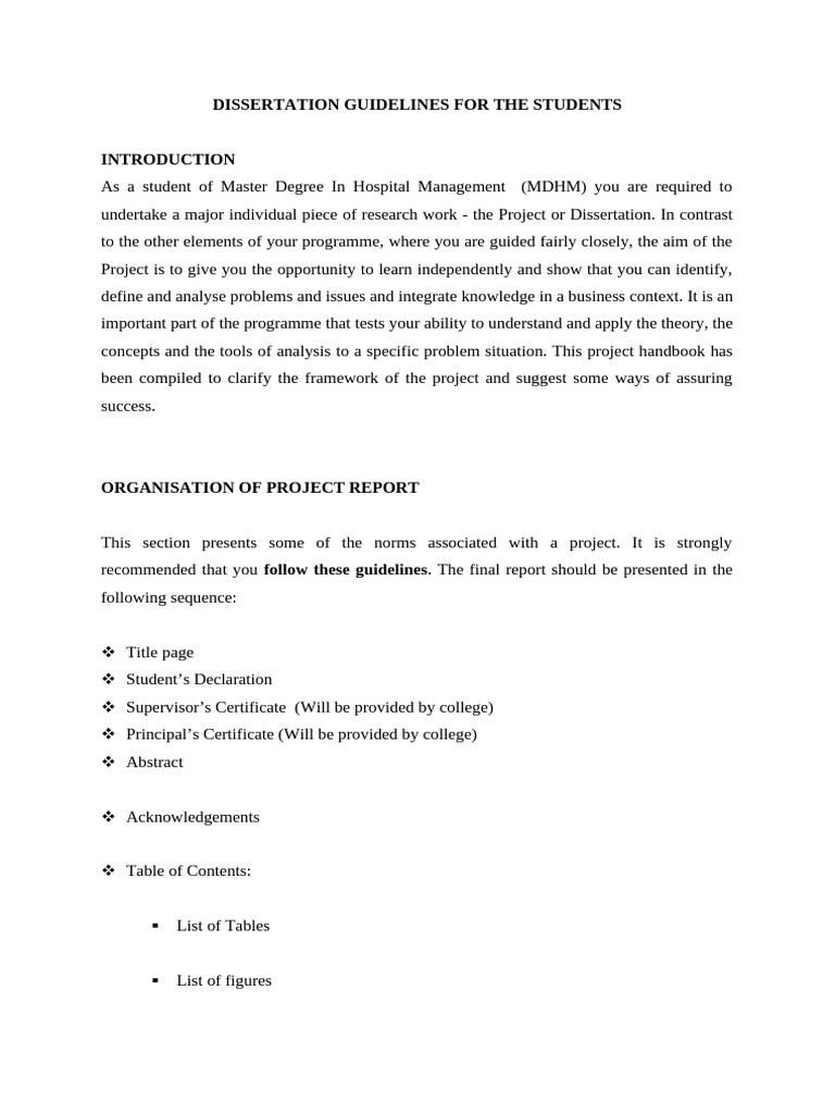 Dissertation Guidelines For Students | PDF | Methodology | Citation