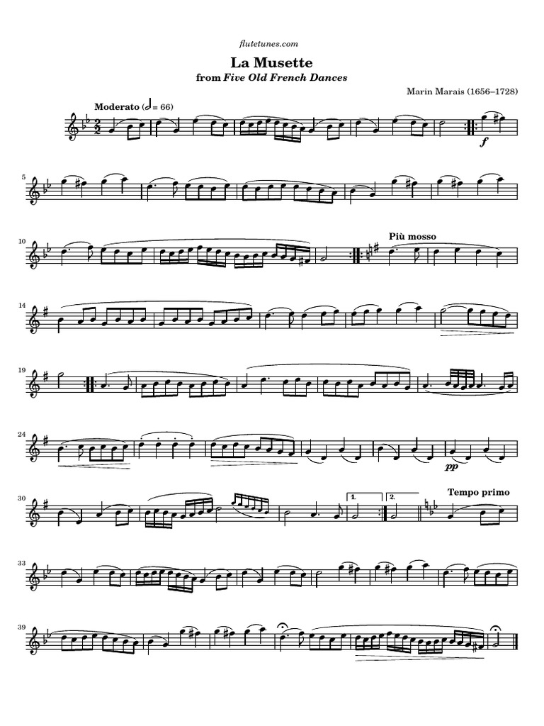 Marais Five Old French Dances 3.La Musette | PDF