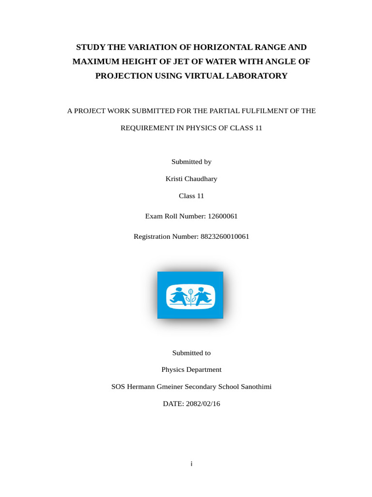 Water Jet Motion: Range & Height Analysis | PDF | Acceleration ...