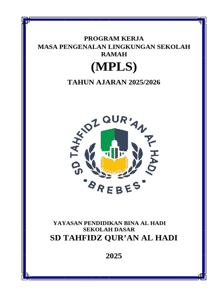 Program MPLS Ramah SD Al Hadi 2025/2026 | PDF