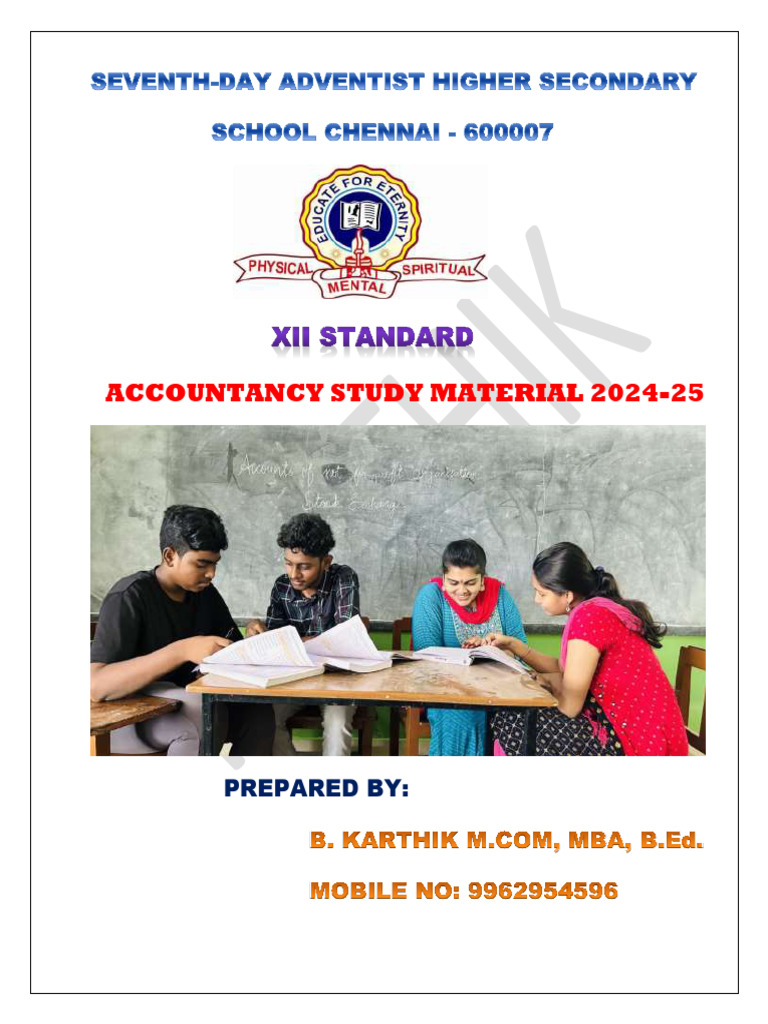 Accountancy Theory Study Material 2024-25 | PDF | Debits And Credits ...