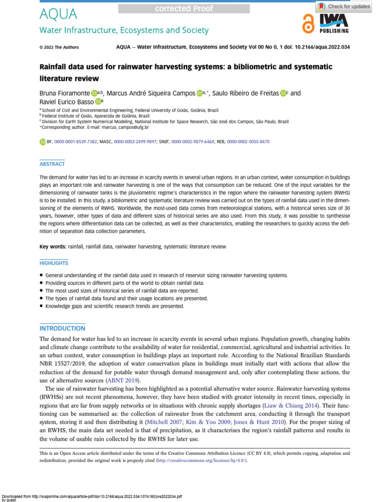 Rainwater Harvesting Data Review | PDF | Rain | Climatology