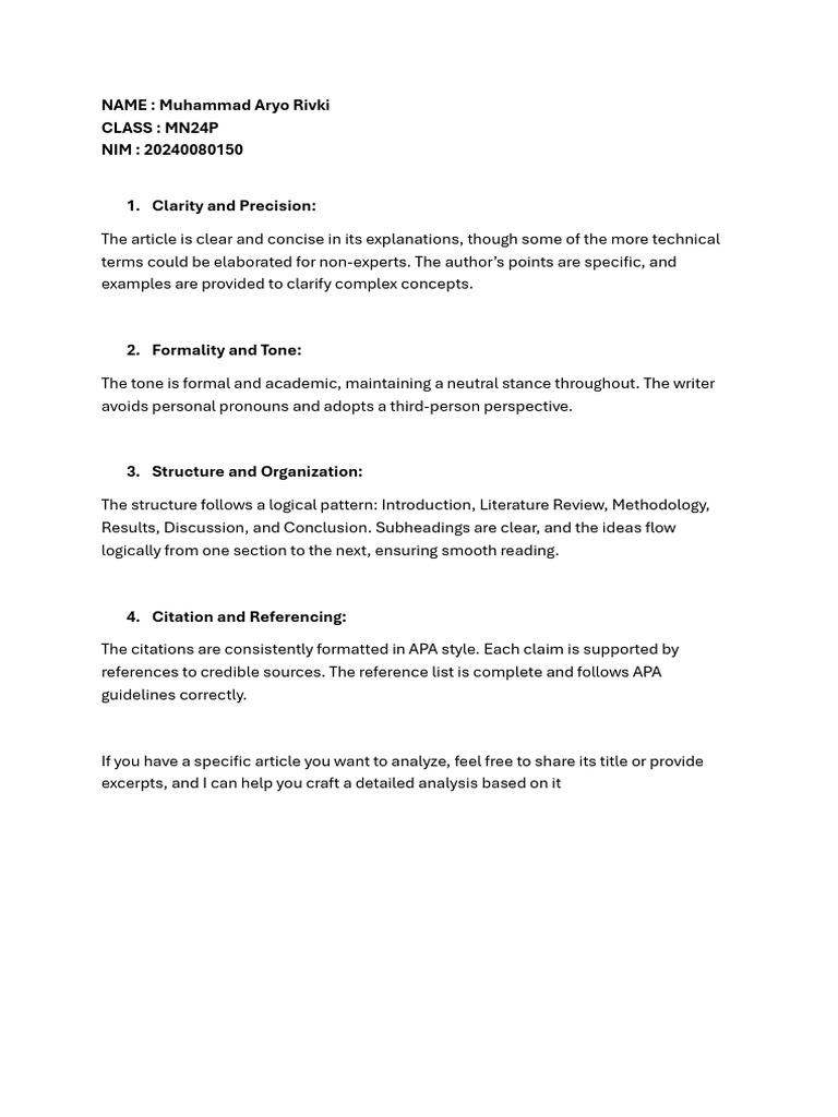 Academic Writing Analysis Report | PDF