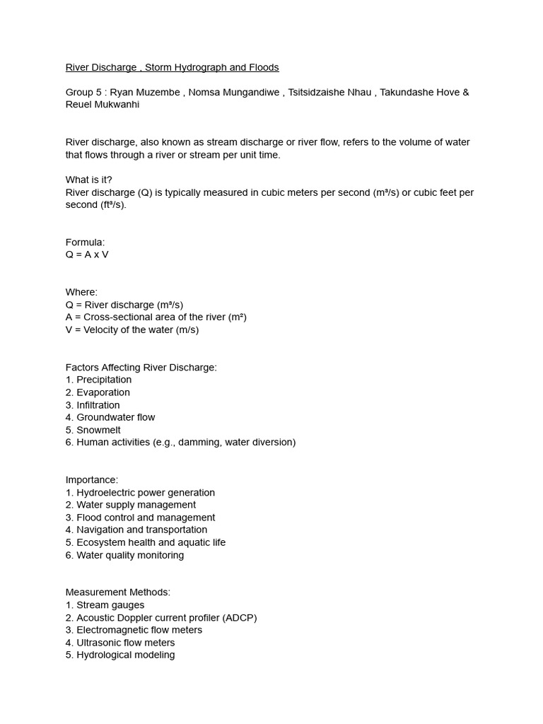 Understanding Storm Hydrographs in Geography | PDF | Flood | Discharge ...