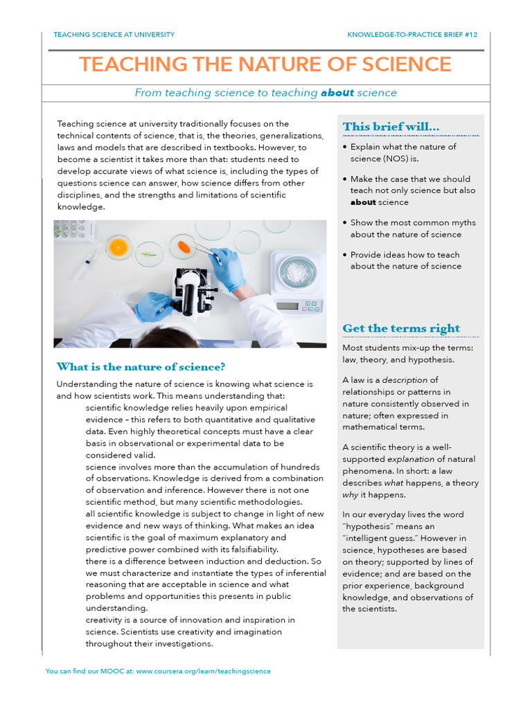 K2P 12 Teaching The Nature of Science | PDF | Science | Theory