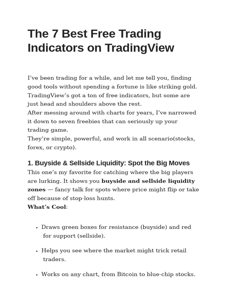 The 7 Best Free Trading Indicators On TradingView | PDF | Economies ...