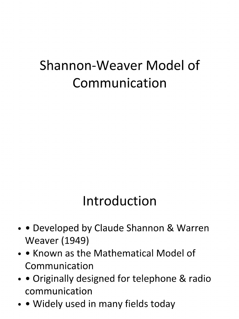 Shannon-Weaver Model Presentation - PPTX 20250719 164822 0000 | PDF