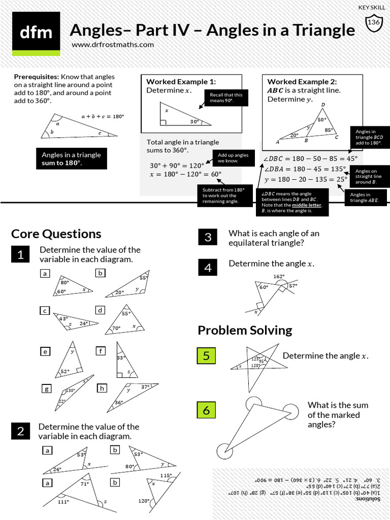 DFM AllInOne Angles4 AnglesInATriangle | PDF | Triangle | Elementary Geometry
