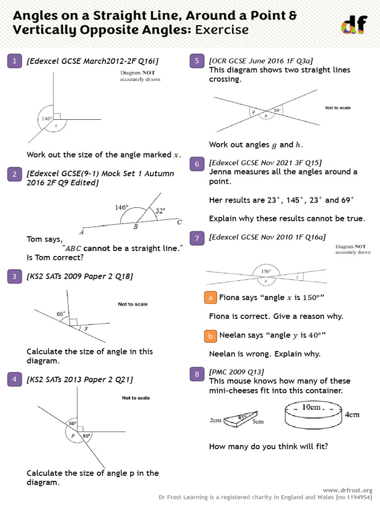 Angles On A Straight Line Around A Point and Vertically Opposite Angles ...