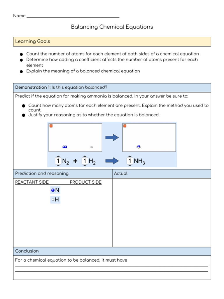Balancing Chemical Equations Guide | PDF | Chemistry | Chemical Elements