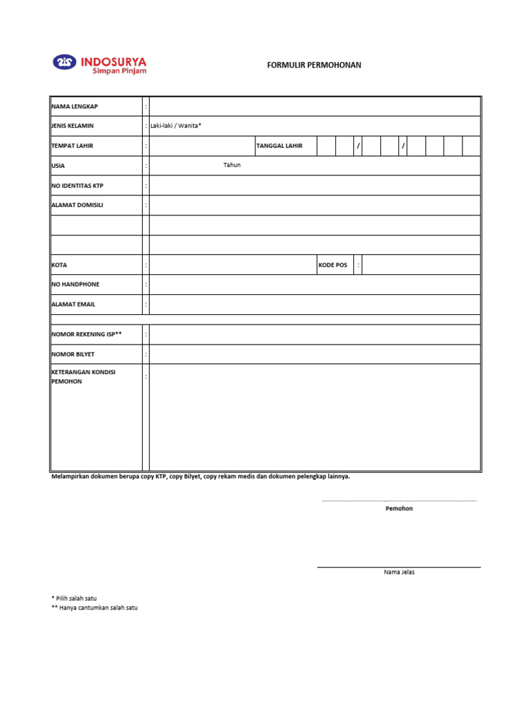 Form Permohonan | PDF