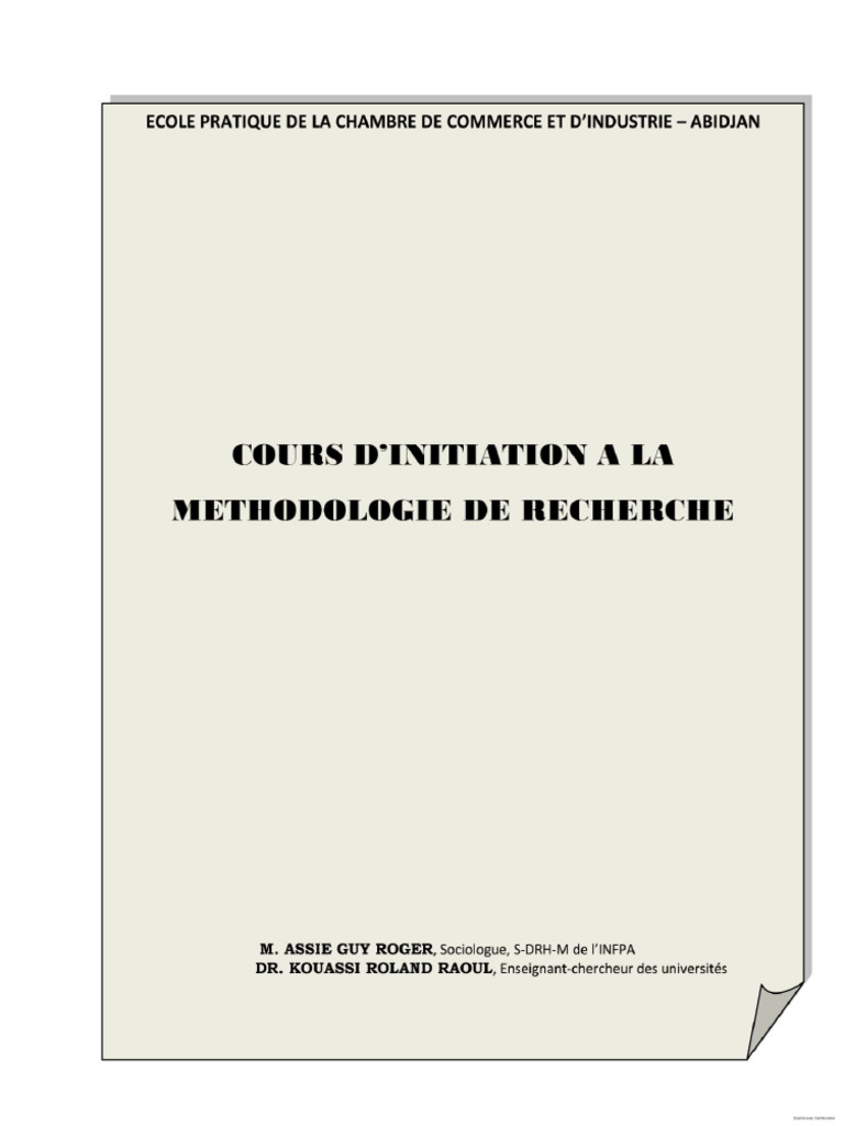 Cours Méthodologie de La Recherche | PDF