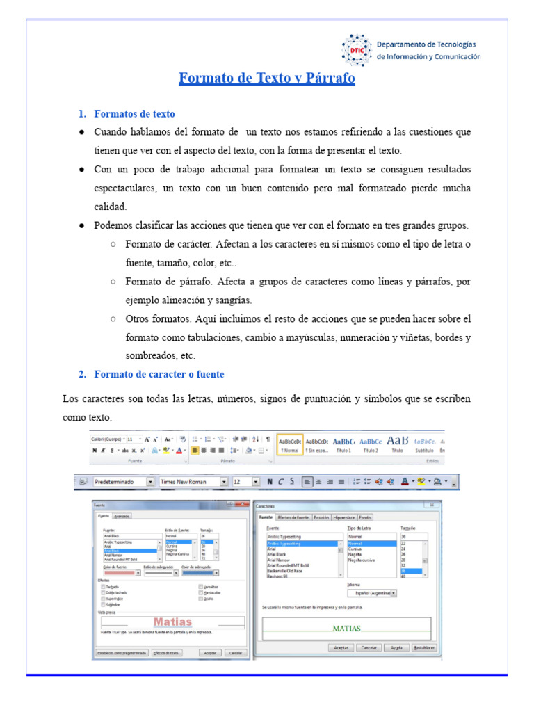 Formato de Texto y Párrafo | PDF | Texto