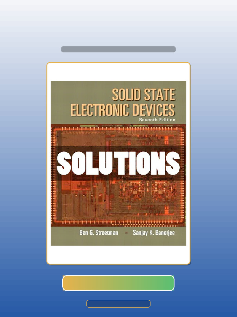 Solid State Electronic Devices 7th Edition Streetman | PDF | Multiple Choice | Knowledge