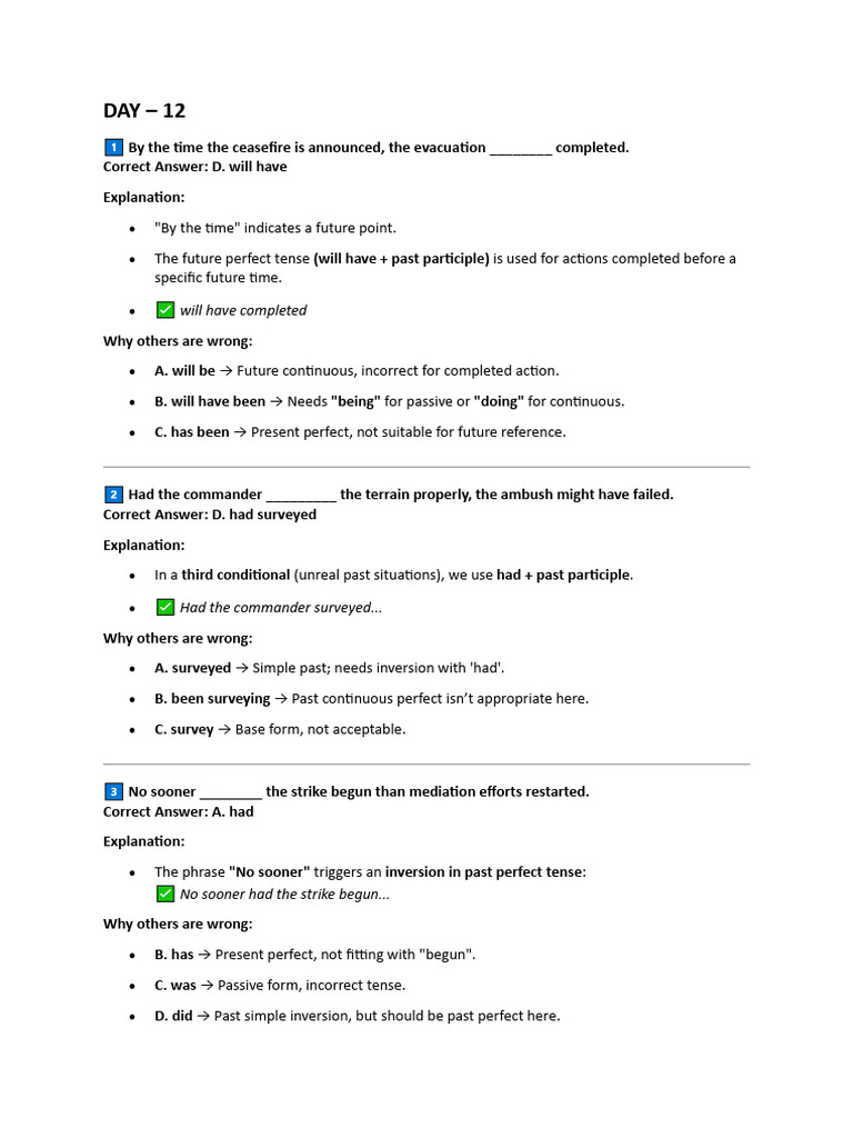 English Test Explanation | PDF | Linguistics | Grammar