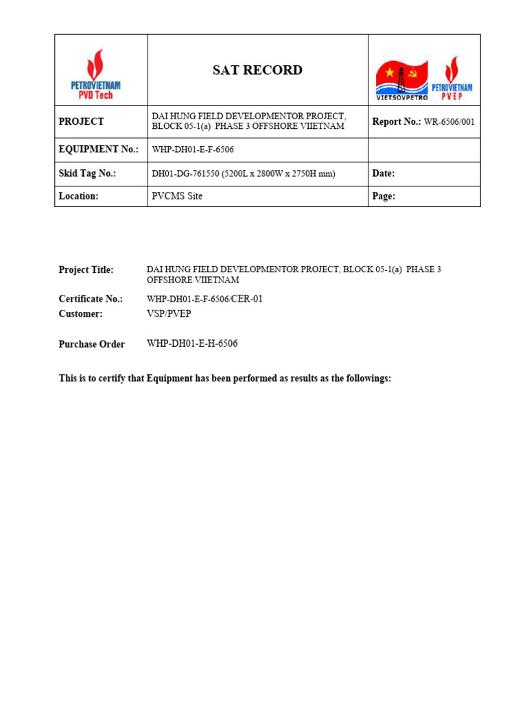 SAT Record Cover Page | PDF