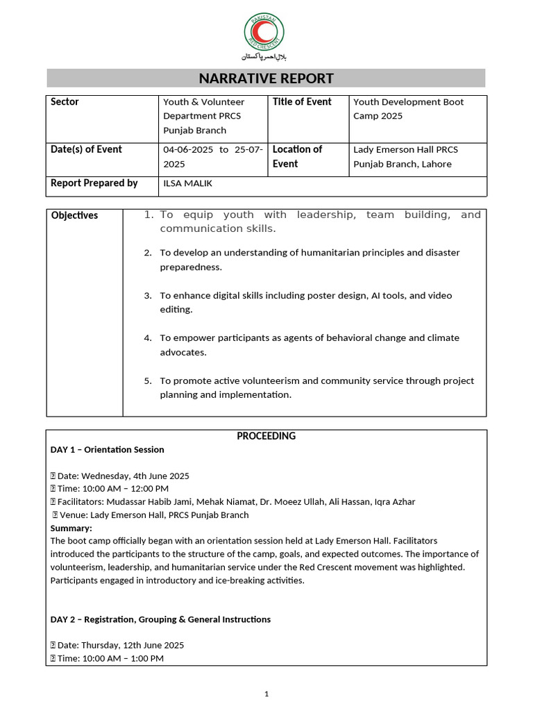 Narrative Report Formate | PDF | Emergency Management
